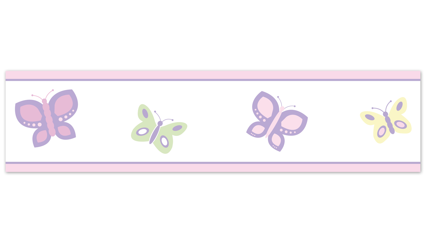 Butterfly Pink and Purple Wallpaper Border