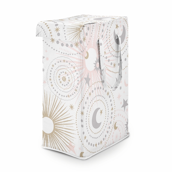Celestial Pink and Gold Collection Laundry Hamper with Handles