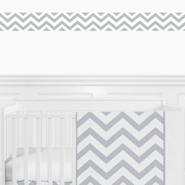 Chevron Gray and White Wallpaper Border