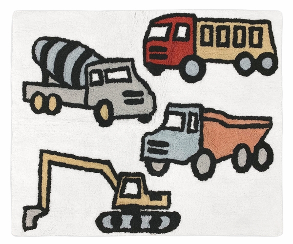 Construction Truck Collection Accent Floor Rug