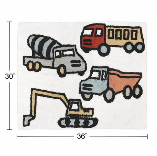 Construction Truck Collection Accent Floor Rug