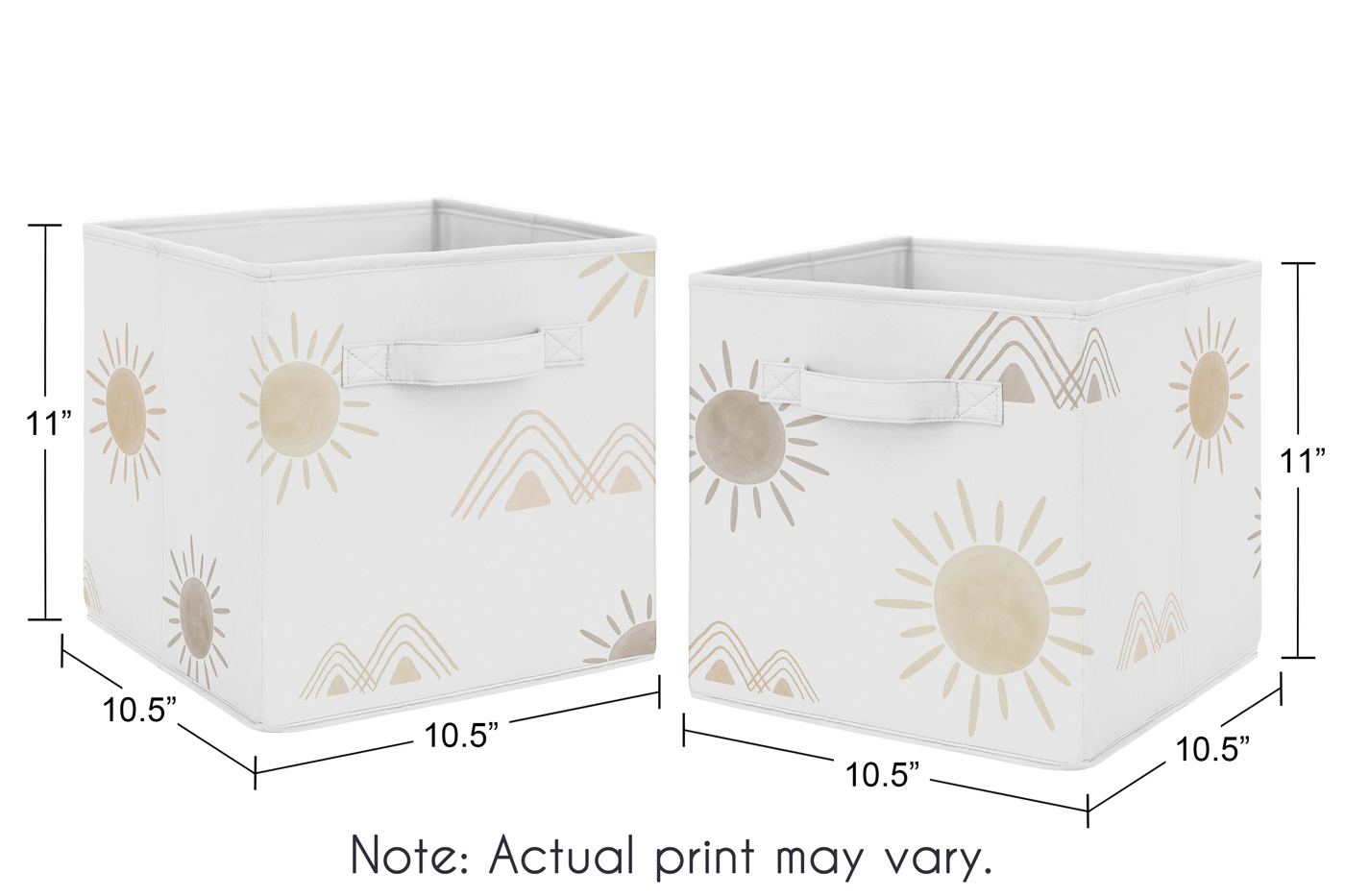Desert Sun Taupe Collection Foldable Fabric Storage Bins
