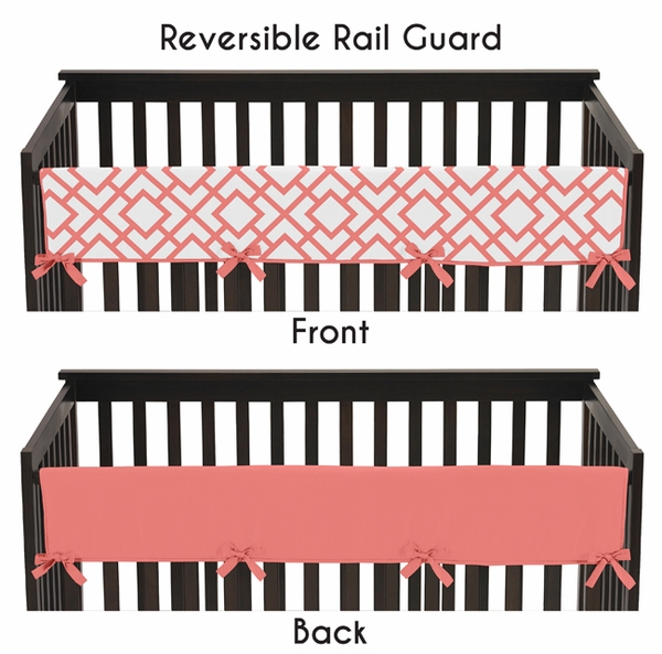 Mod Diamond Coral and White Collection Long Rail Guard Cover
