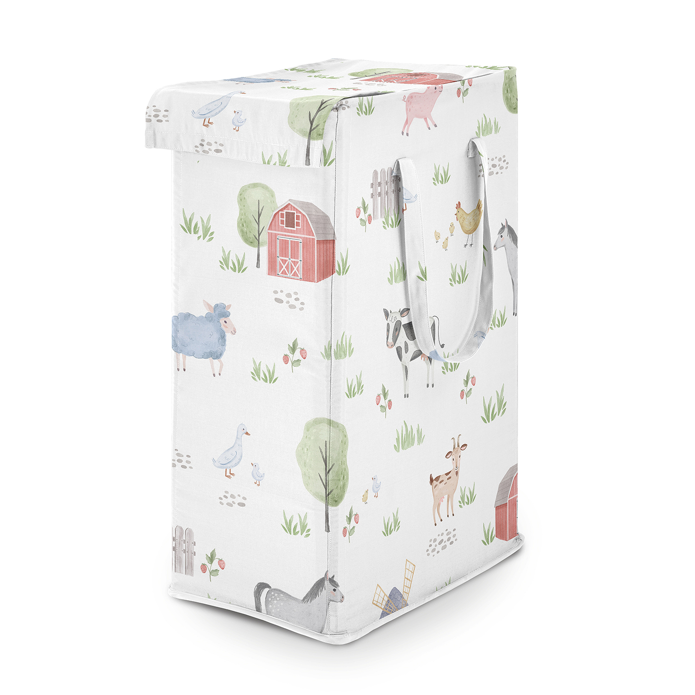 Farm Animals Collection Laundry Hamper with Handles