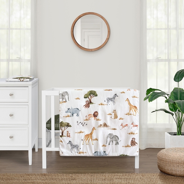 Jungle Collection 3 Piece Mini Crib Bedding Set
