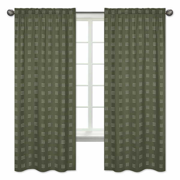 Jungle Collection Hatch Print Window Panels - Set of 2