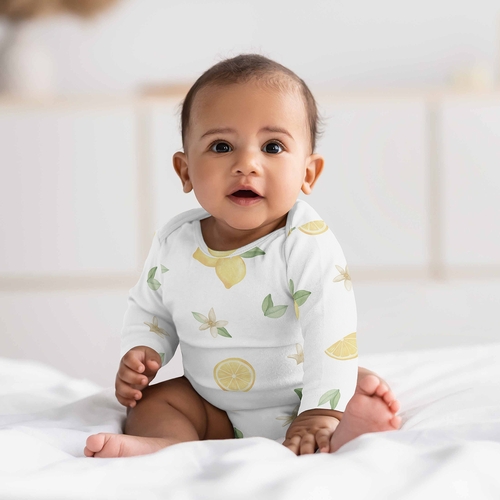 Lemon Collection 0-6M Baby Clothes Onesies - 2 Pack Set