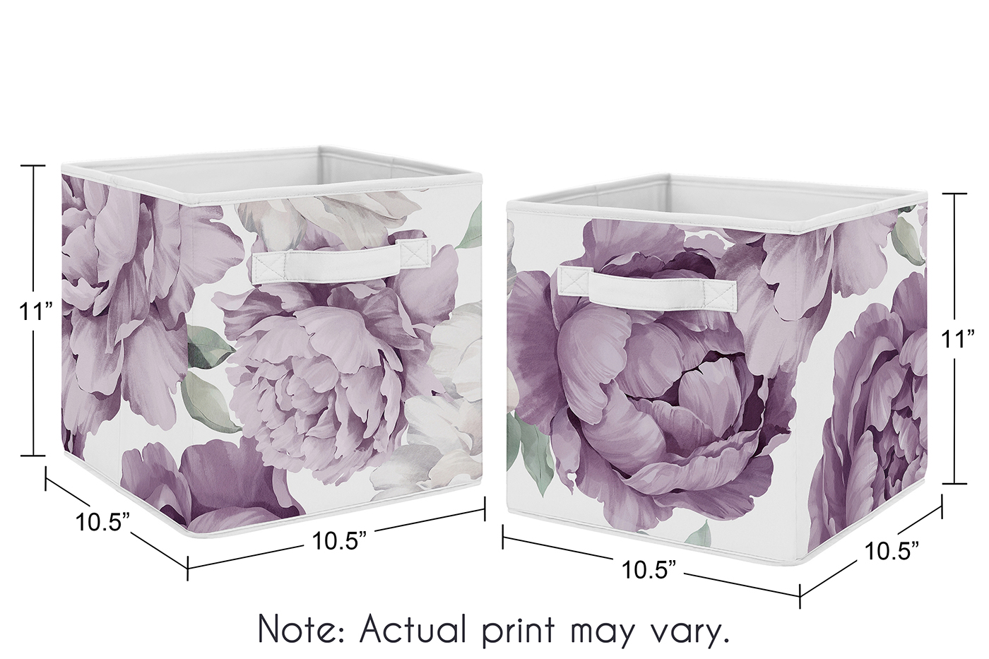 Peony Floral Garden Lavender Purple and Ivory Collection Foldable ...