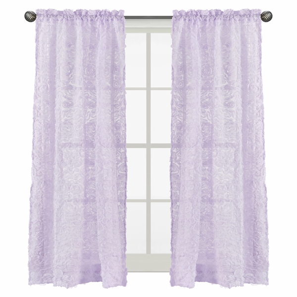 Rose Lavender Collection Window Panels - Set of 2