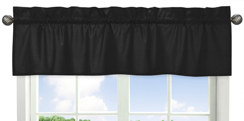 Solid Black Window Valance
