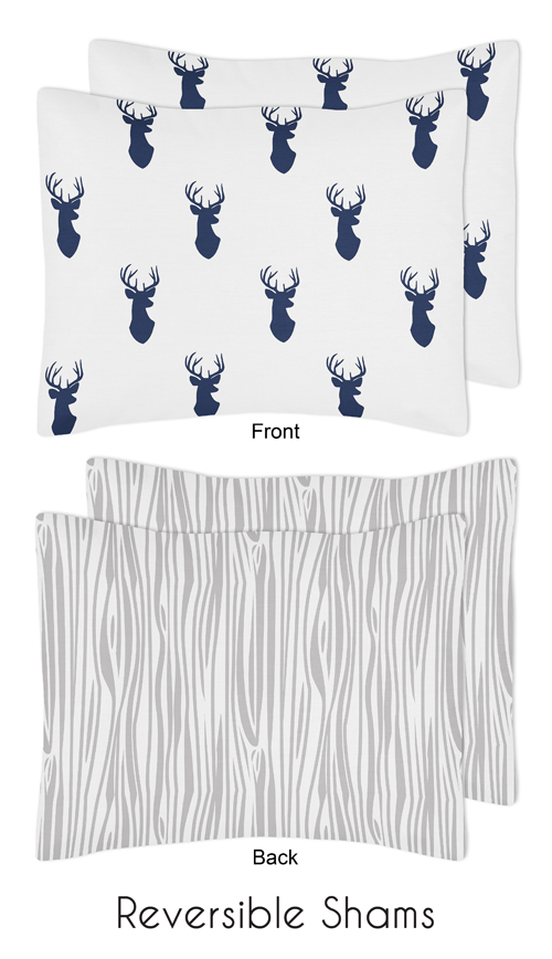 Stag Navy and White Full/Queen Bedding Collection