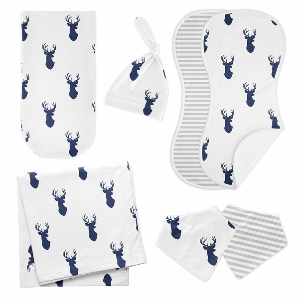 Stag Navy and White Collection Newborn Baby Layette Set
