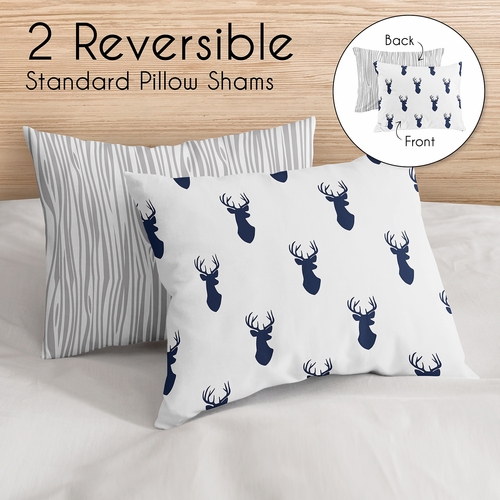 Stag Navy and White Full/Queen Bedding Collection