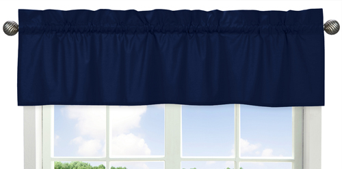 Navy Window Valance for Navy and Gray Stripe Collection