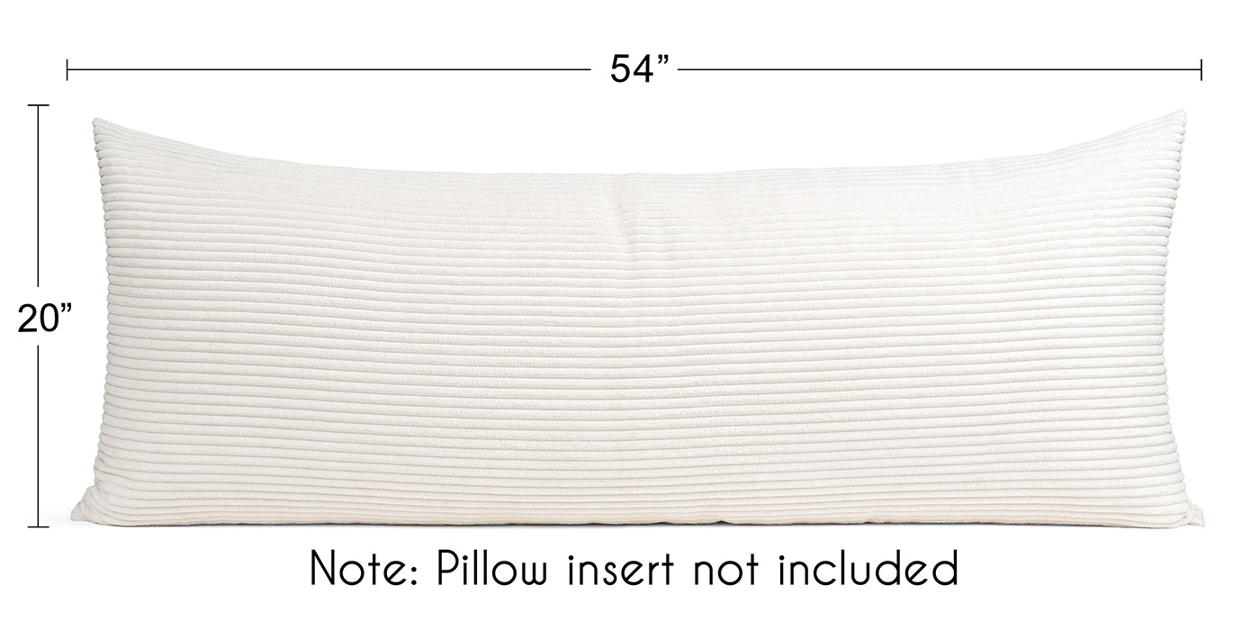 White Corduroy Collection Full Length Body Pillow Cover