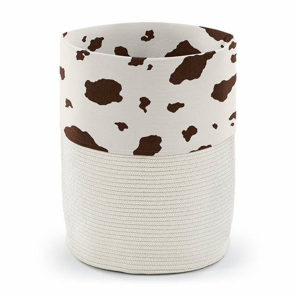 Wild West Collection Woven Laundry Rope Basket Hamper with Liner - Cow ...
