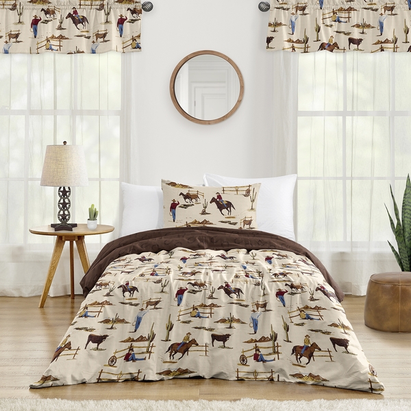 Wild West Cowboy Collection Twin Bedding - Horseshoe Print