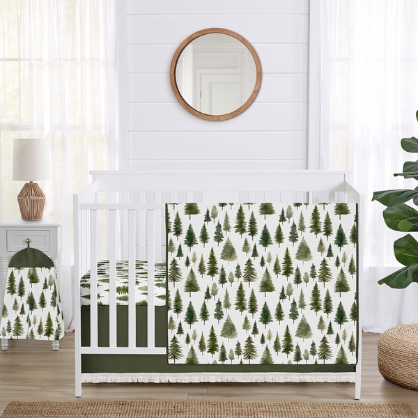 Woodland Pine Tree Collection 4 Piece Crib Bedding - Pinetree Print