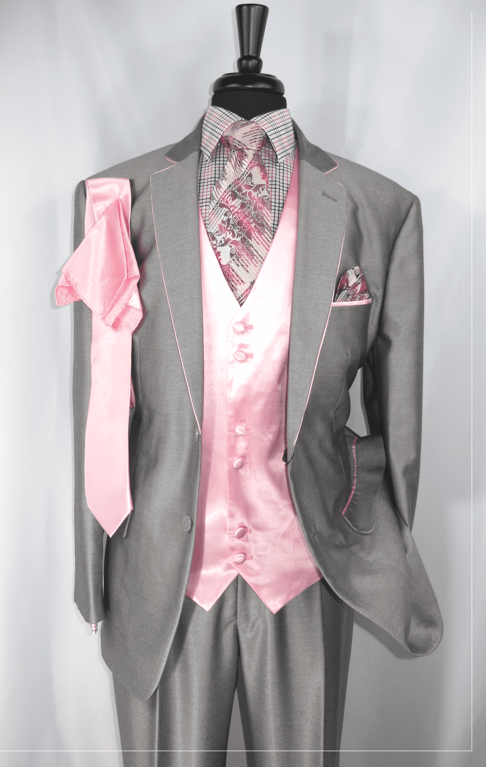 Grey And Pink Tuxedo
