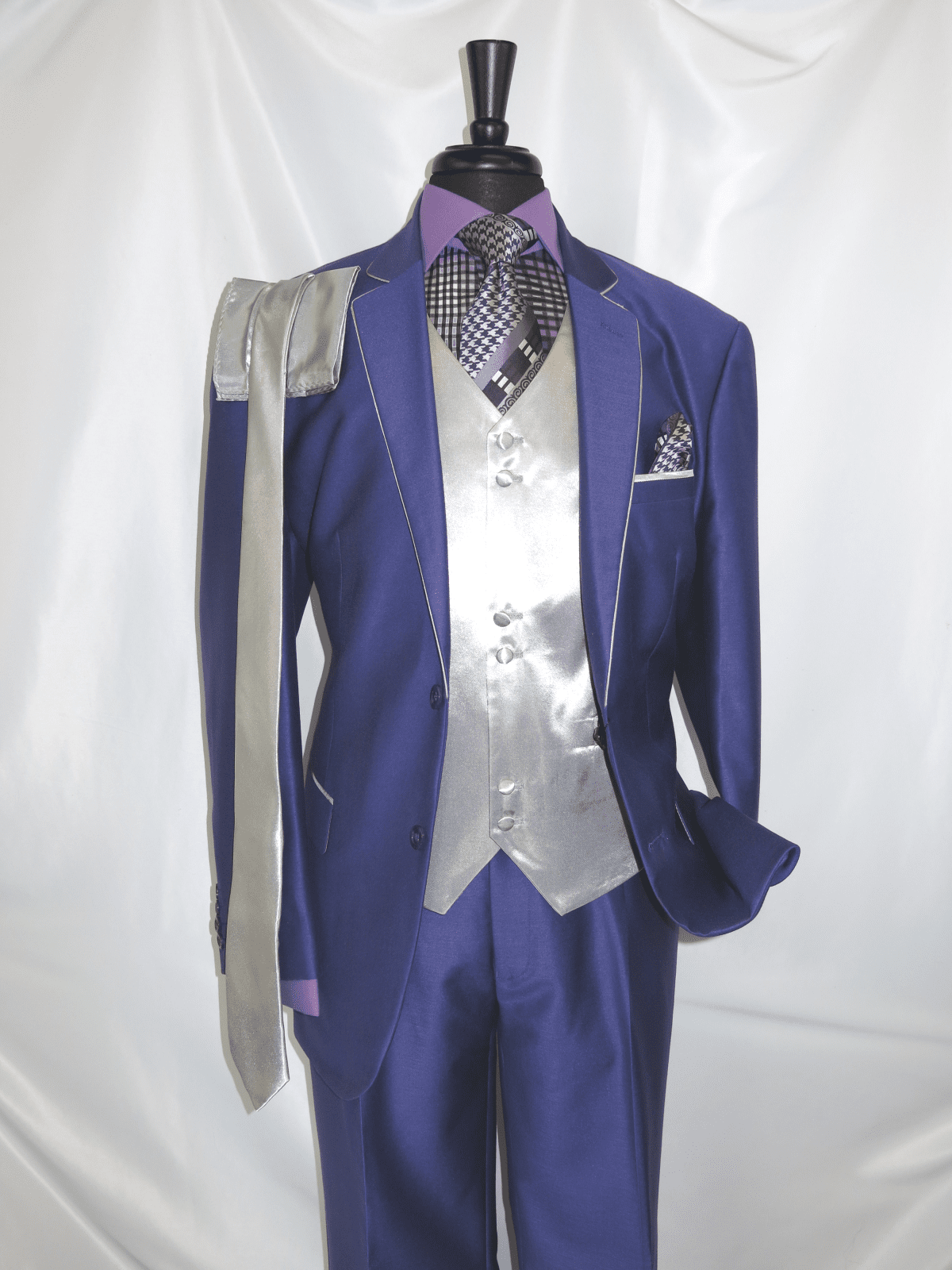 Royal Blue And Silver Wedding Suits
