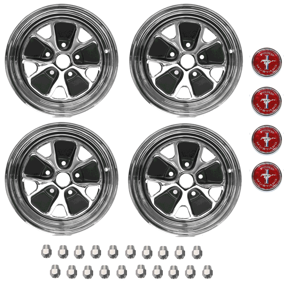 15" x 7" Mustang Styled Steel Wheel Package