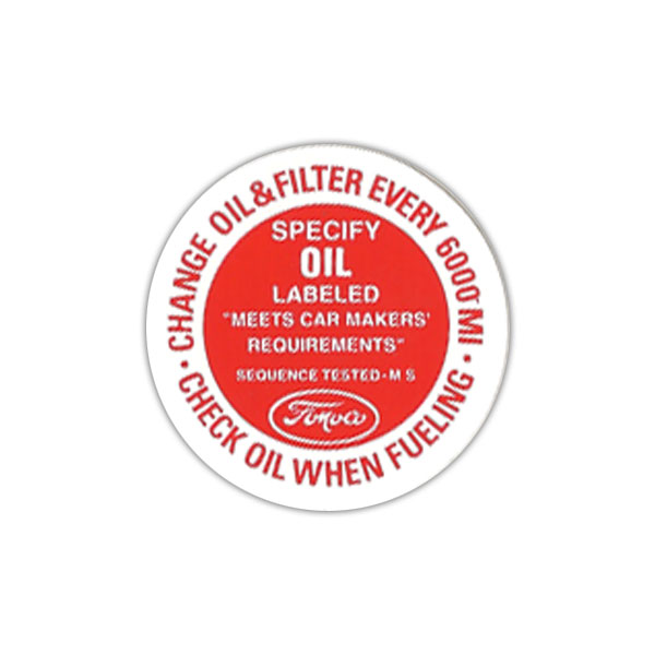 1964-67 Mustang Shelby Oil Filler Cap Decal