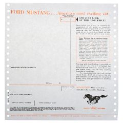 1965 Mustang Window Sticker