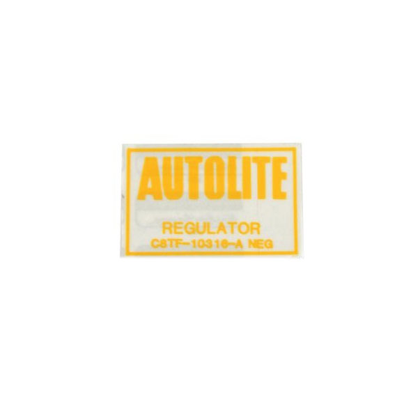 1968-71 Mustang Shelby Yellow Autolite Voltage Regulator Decal