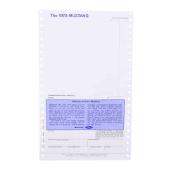 1970 Mustang Window Sticker