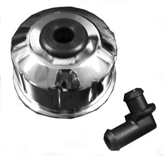 Chrome Twist In Oil Cap with Hole