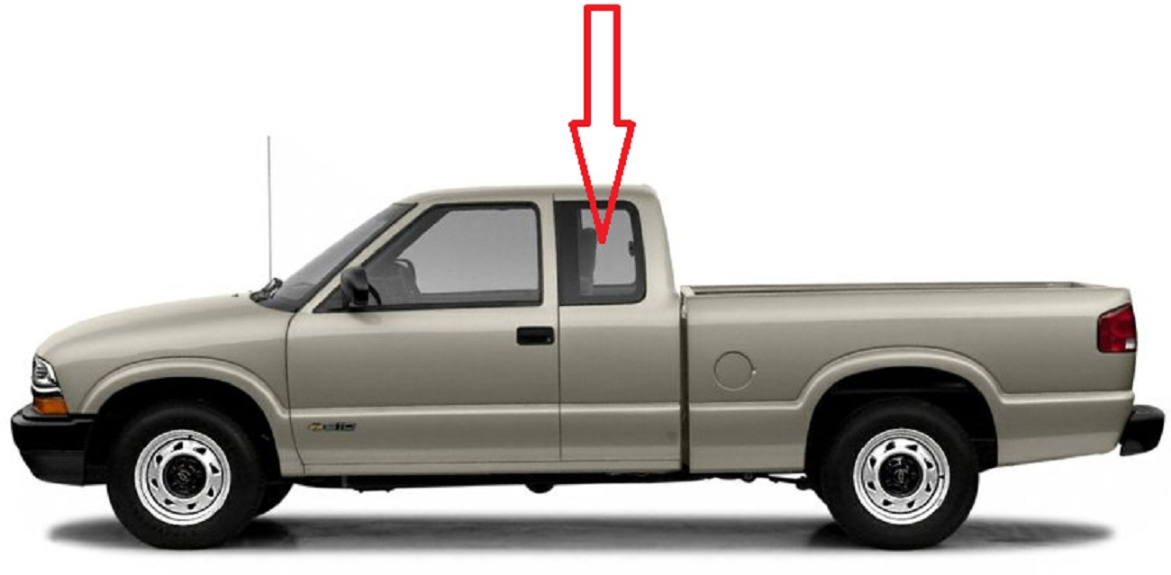 Quarter Glass Driver Side Chevrolet S10 Pickup 2 Door Extended Cab 1994 ...