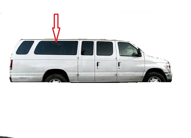 Front Quarter Glass Window Passenger Side Ford Econoline Extended Van ...