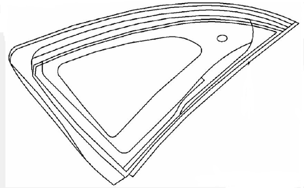 Rear Quarter Glass Passenger Right Side Ford Edge 4 Door Utility 2015-2018