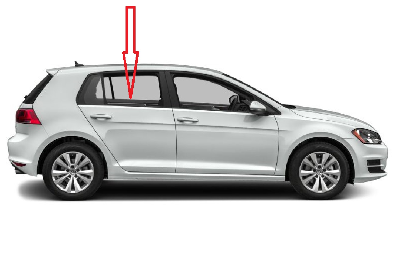 Rear Door Glass Passenger Side Volkswagen Golf GTI 4 Door Hatchback 2016