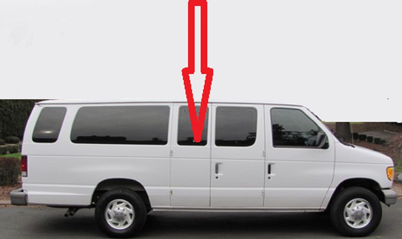 Rear Glass Window Passenger Side Ford Econoline 3 Door Van 1992-1996