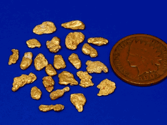 Small natural gold nuggets for sale. Buy gold nuggets.