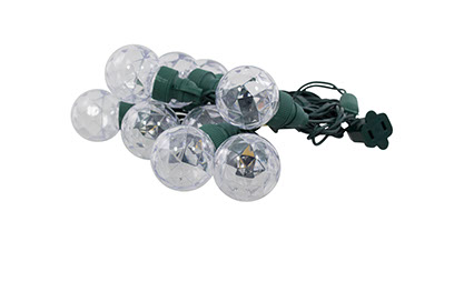 10 LED Sparkle Orb String Lights - 12'' Spacing - 10' - White