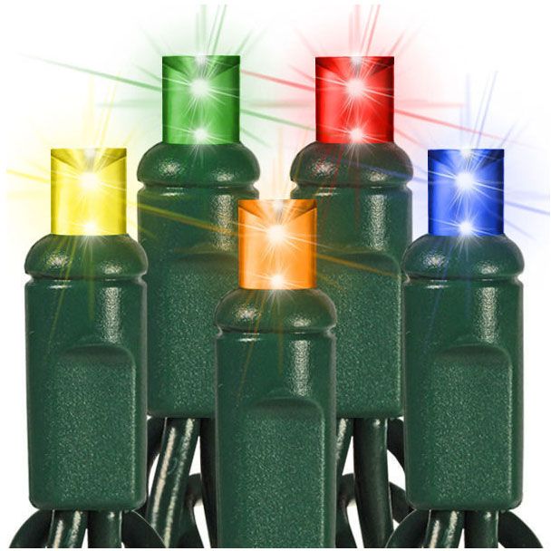 50 LED 5mm Wide Angle String Lights - 6'' - 25 Foot - Multi-Color