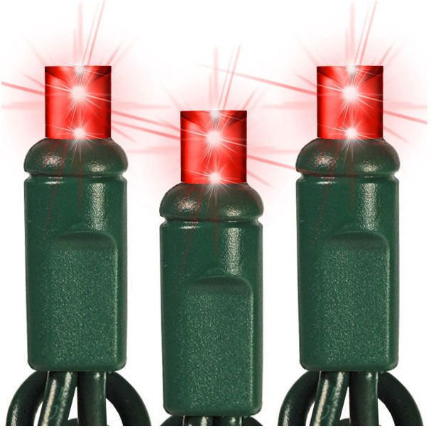 50 LED 5mm Wide Angle String Lights - 6'' Spacing - 25 Foot - Red