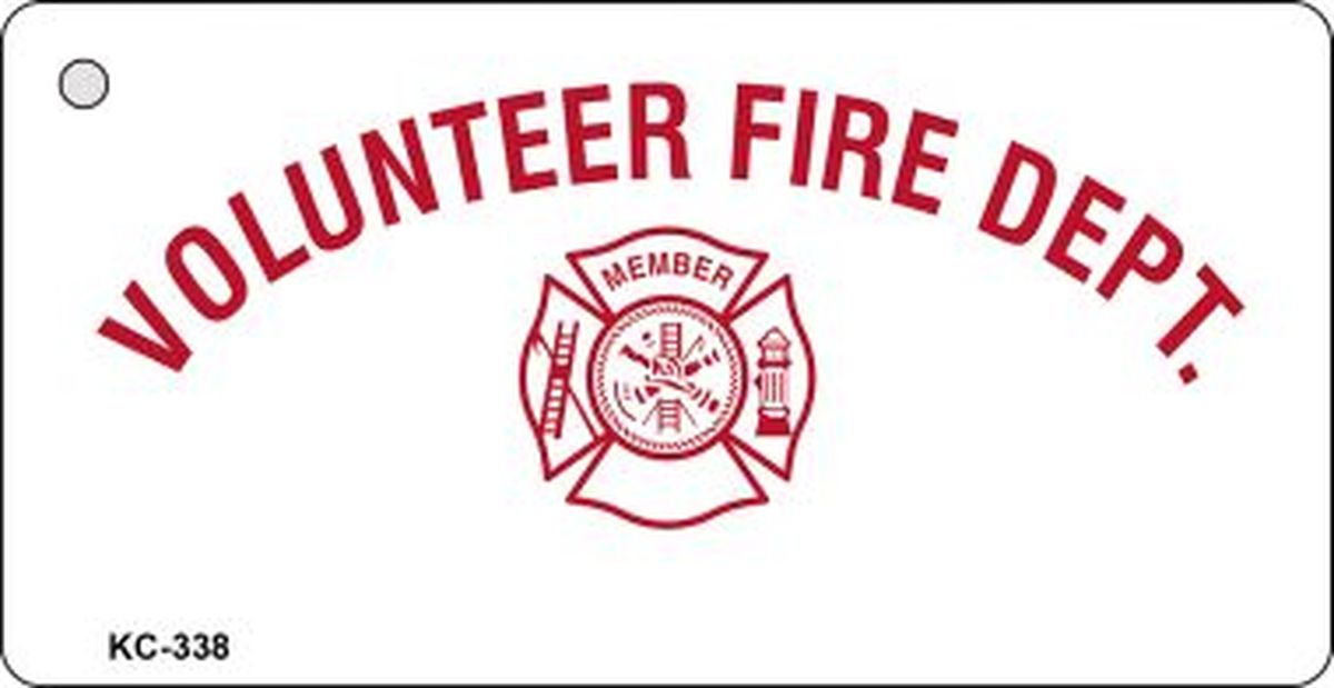 Volunteer Fire Dept License Plate Metal Keychain