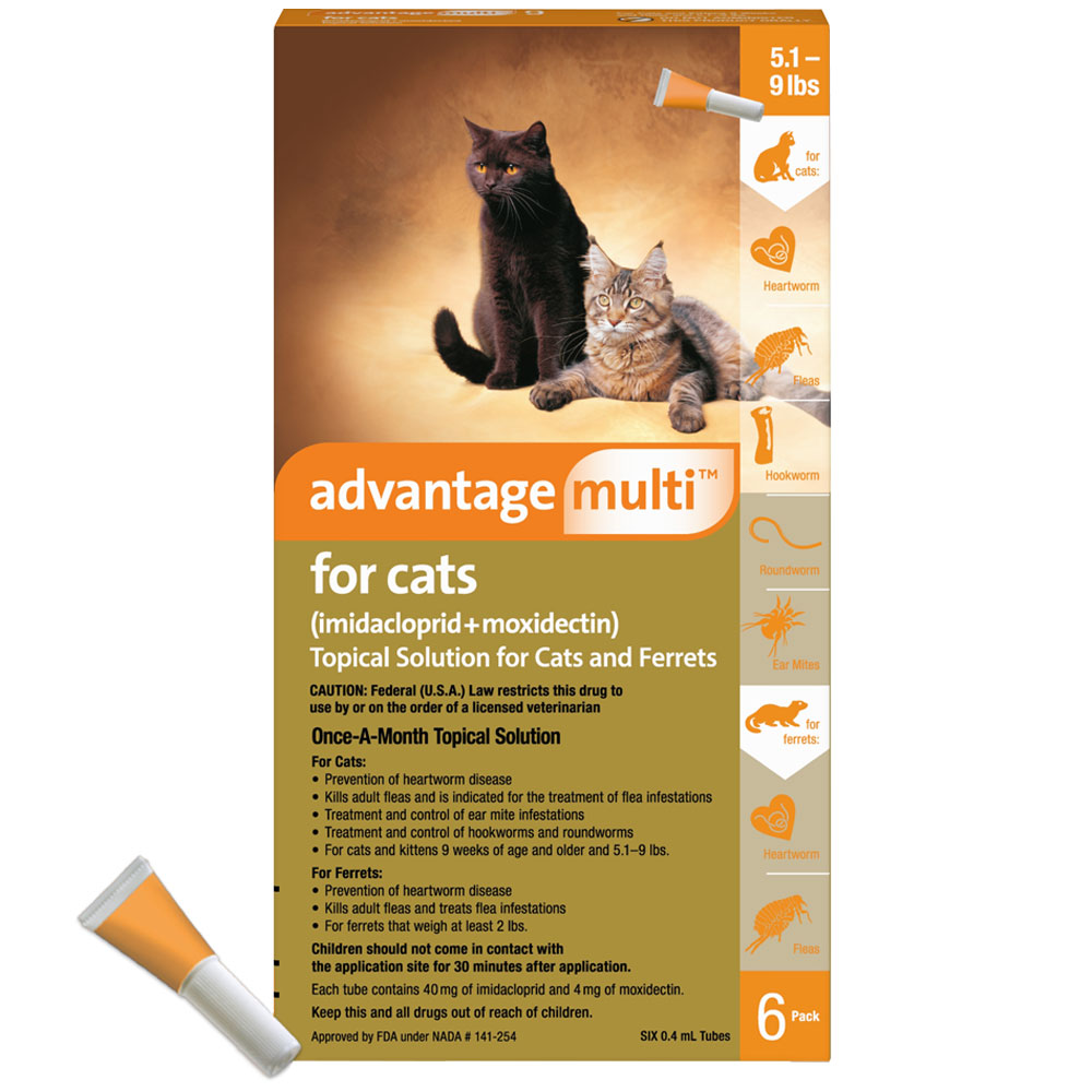 Advantage Multi for Cats 5.1-9 lbs.|5-in-1 Heartworm Prevention|Kills ...