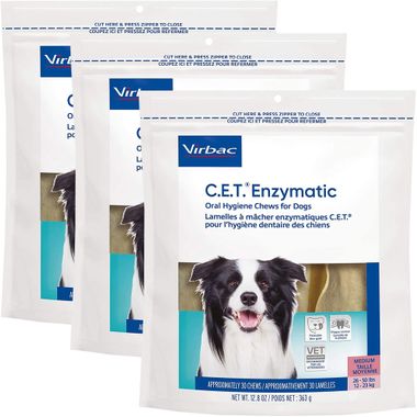 3-PACK CET Enzymatic Chews for Medium Dogs (90 Chews) | On Sale ...