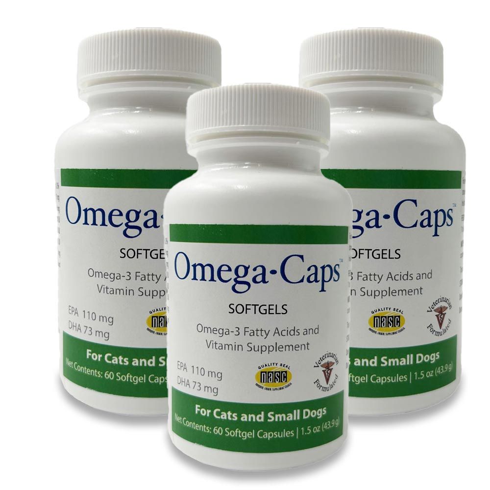 3-Pack Omega-Caps For Cats & Smaller Dogs (180 Softgel Capsules) | On ...