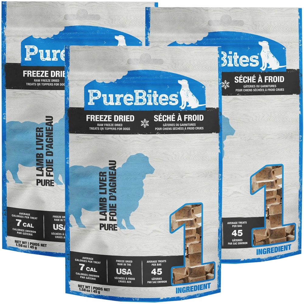 Purebites Lamb Liver Freeze-Dried Dog Treat 3-PACK (4.74 oz) | On Sale ...