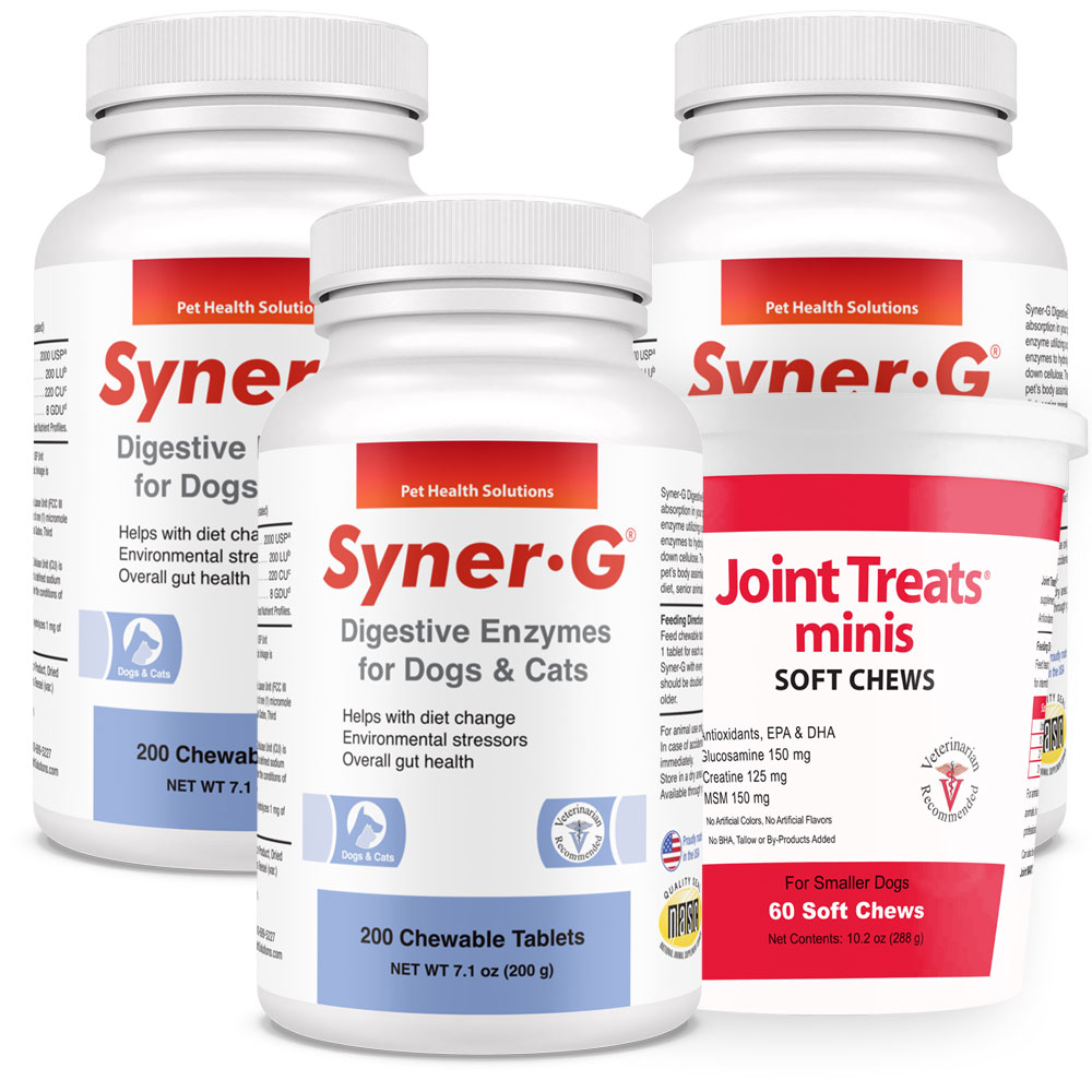 3-PACK Syner-G Digestive Enzymes (600 Tablets) + FREE Joint Treats ...