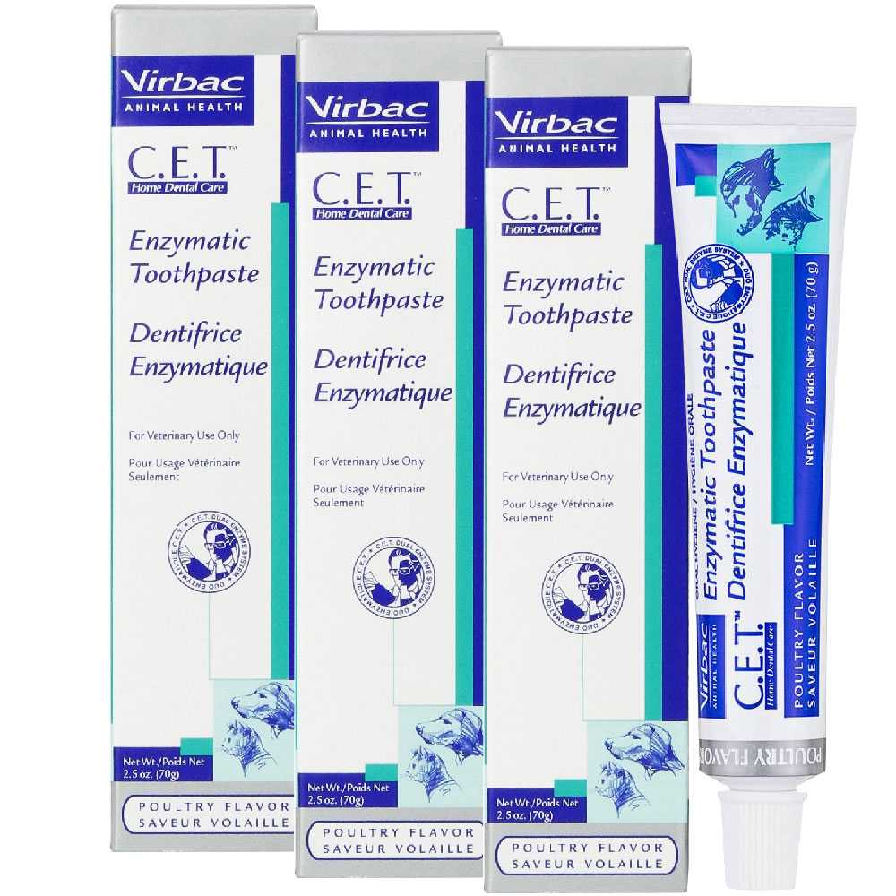 3-PACK Virbac CET Toothpaste for Dogs & Cats 7.5 oz (210 gm) - Poultry ...