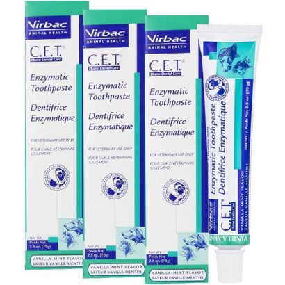 3-PACK Virbac CET Toothpaste for Dogs & Cats 7.5 oz (210 gm) - Vanilla ...