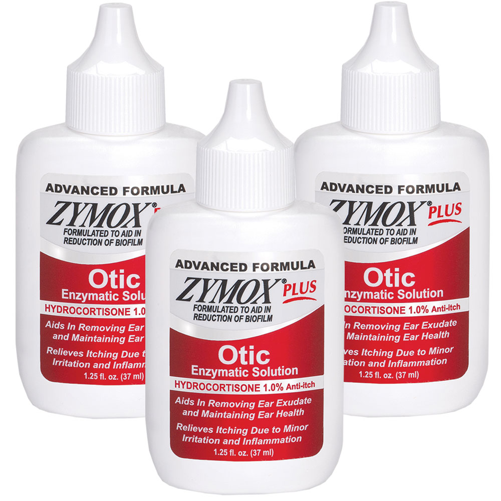 3-PACK Zymox Plus Otic Advanced Formula w/ Hydrocortisone 1.0% (3.75 oz ...