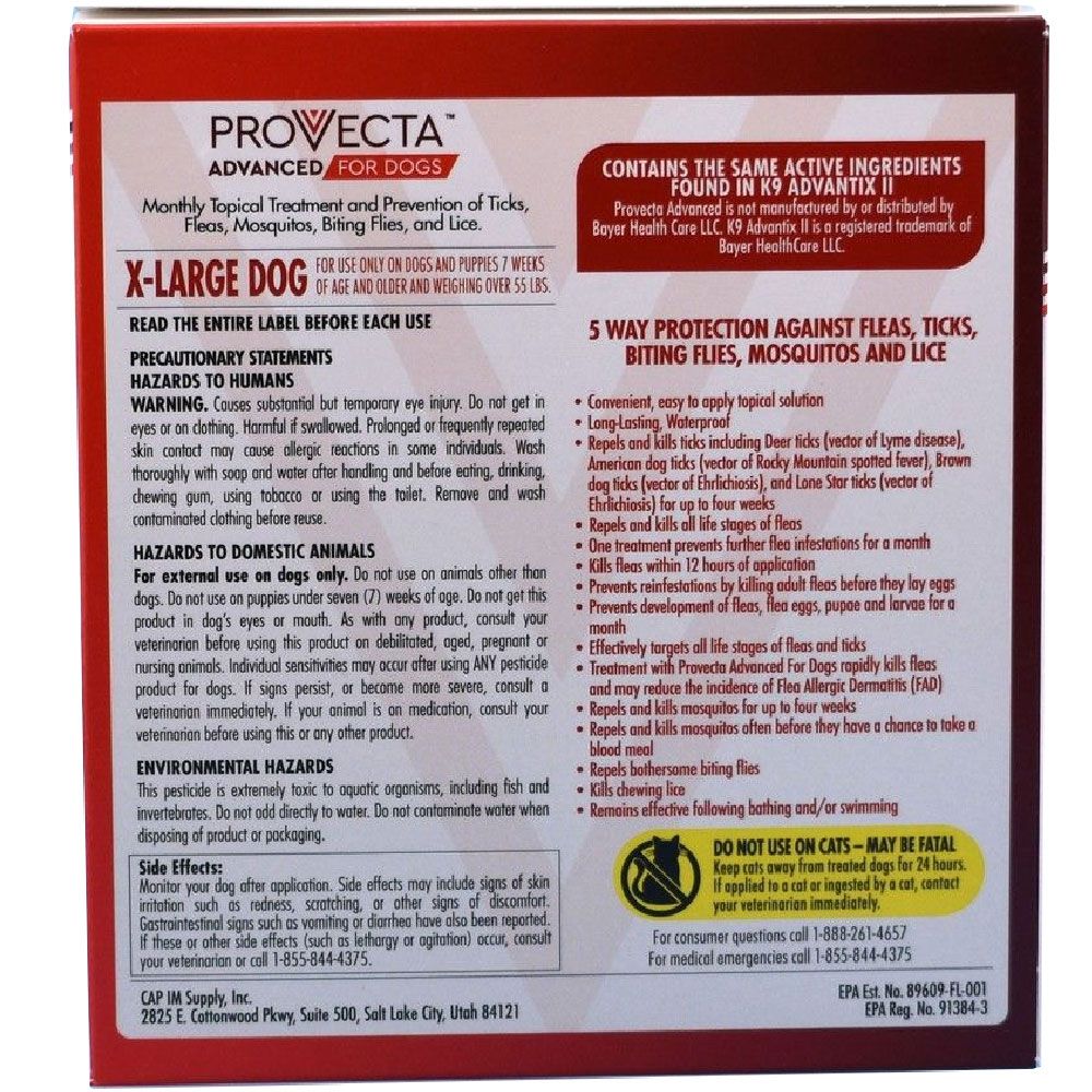 4 MONTH Provecta Advanced for Extra Large Dogs (Over 55 lbs) | On Sale ...