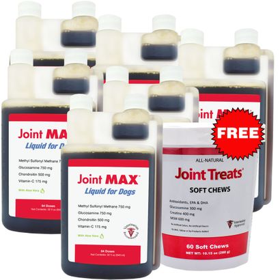 6-PACK Joint MAX Liquid for Dogs (192 fl oz) + FREE Joint Treats | On ...